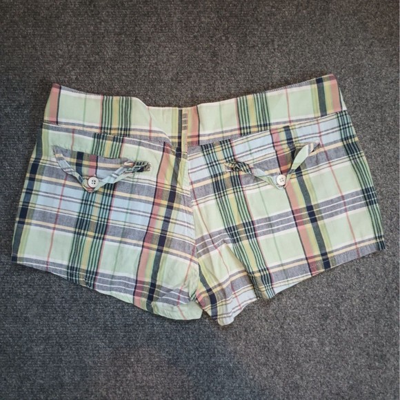 Shorts | Vintage Girl Green Plaid Short Shorts Juniorswomens Size ...